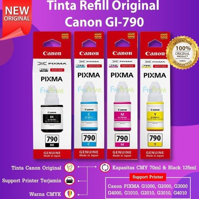 Jual Canon GI-790 GI790 GI 790 Black Cyan Magenta Yellow Tinta G2010 ...