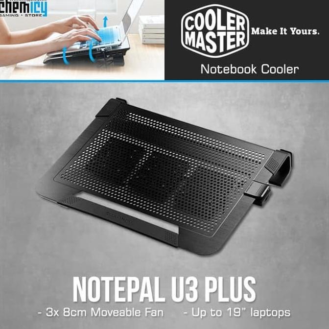 Jual Cooler Master Notepal U3 Notebook Cooler Fan Laptop Cooling Pad ...