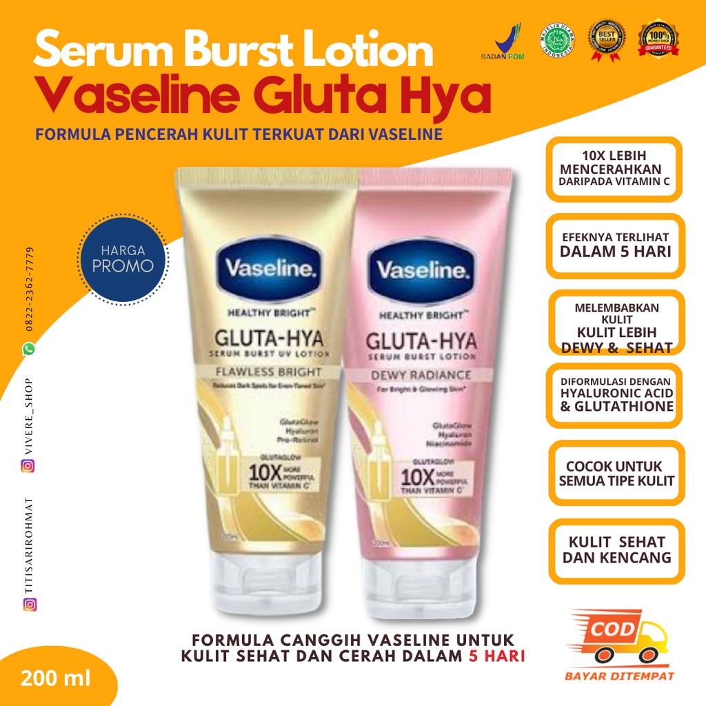 Jual Vaseline Gluta-Hya Body Lotion: Lotion Pertama dengan GlutaGlow ...
