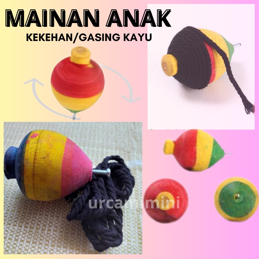 Jual Kekean / gasing kayu / mainan anak jadul / Gangsing panggal kayu ...