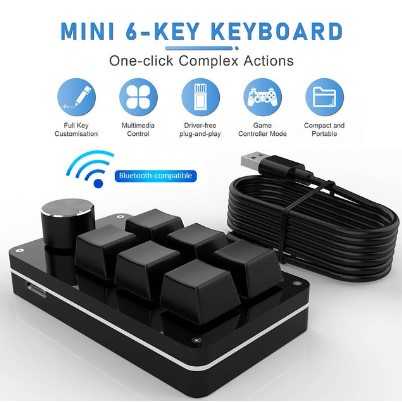 Jual 6 Key Mechanical Keyboard Bluetooth USB Gaming Shortcut VD6B ...