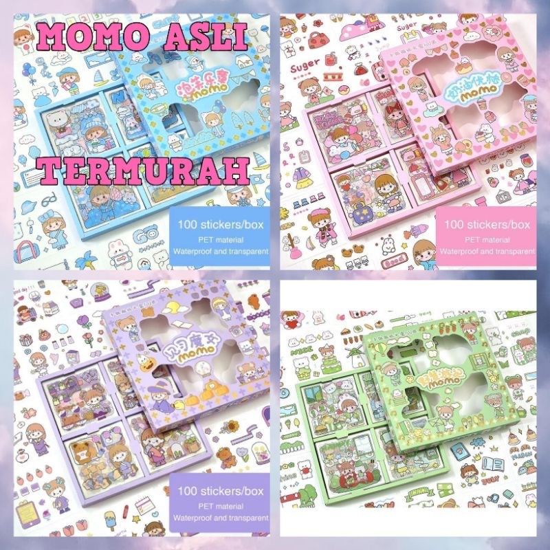 Jual STICKER MOMO 2D KARAKTER WATERPROOF ORIGINAL 1 BOX 100 PCS ...