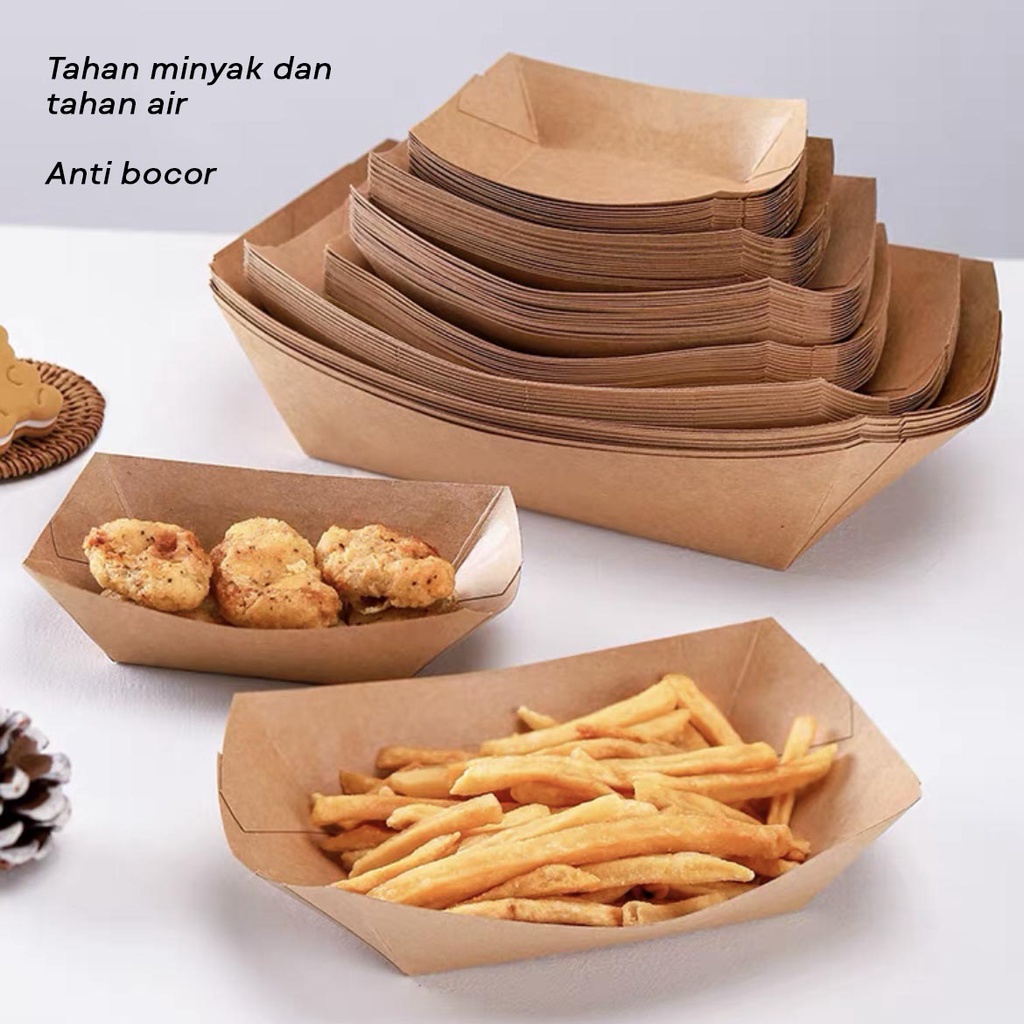 Jual [10 PCS] Wadah Kentang Gorengan Wadah Sosis Packaging Resto/ Paper ...