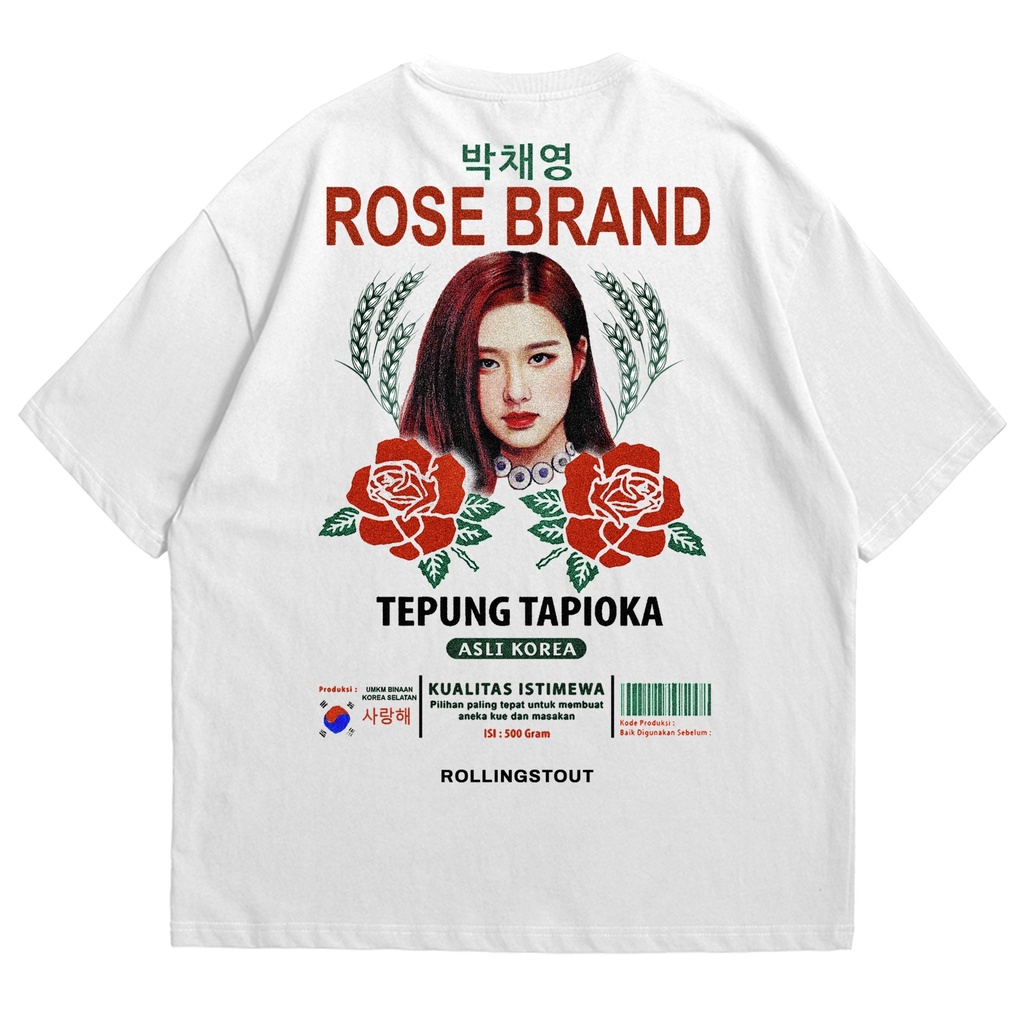 Jual Rollingstout - Rose Brand White Short Tee | BAJU MUSIK METAL ROCK | Shopee Indonesia