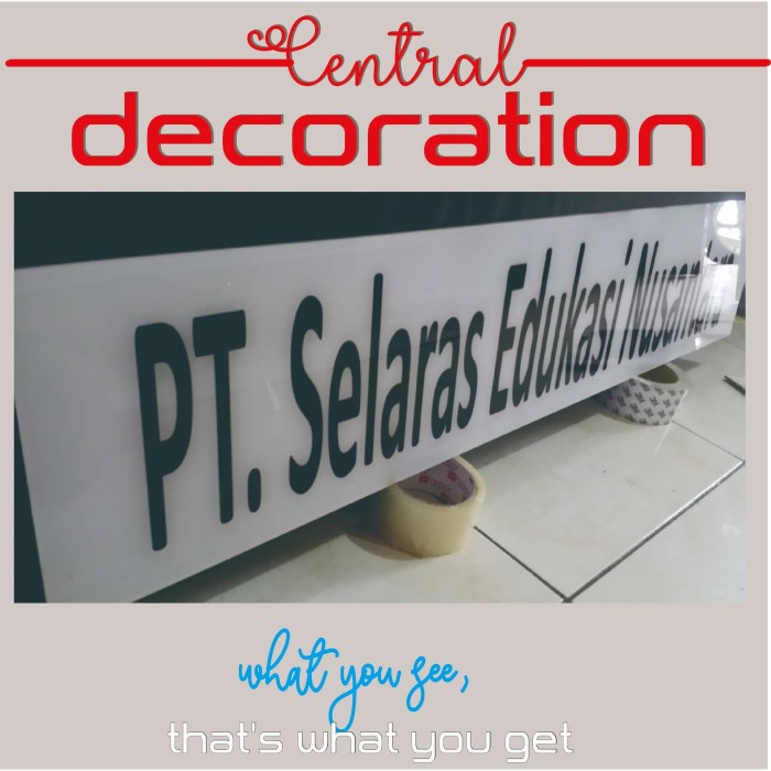 Jual Papan Nama Perusahaan, Toko Dan Kantor Plang Akrilik Tebal 3 Mm ...