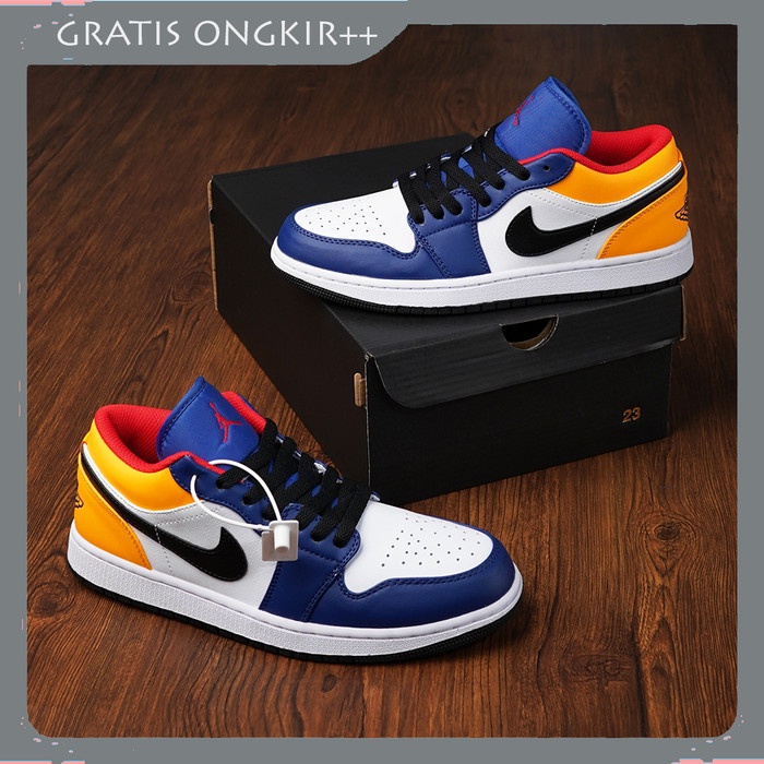 Jual Sepatu Pria Air Jordan 1 / White Deep Royal Blue Yellow / BNIB ...