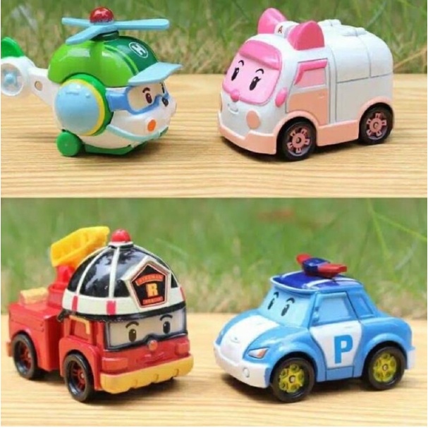 Jual Mainan Mobil Robocar Polii Set Mini Robocar isi 4pcs | Shopee ...