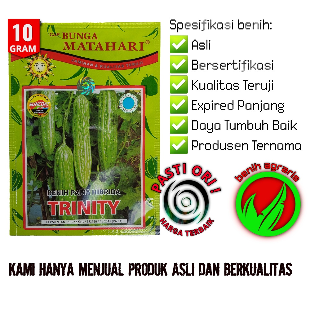 Jual Benih Pare Paria Trinity 10 gr Cap Bunga Matahari | Shopee Indonesia