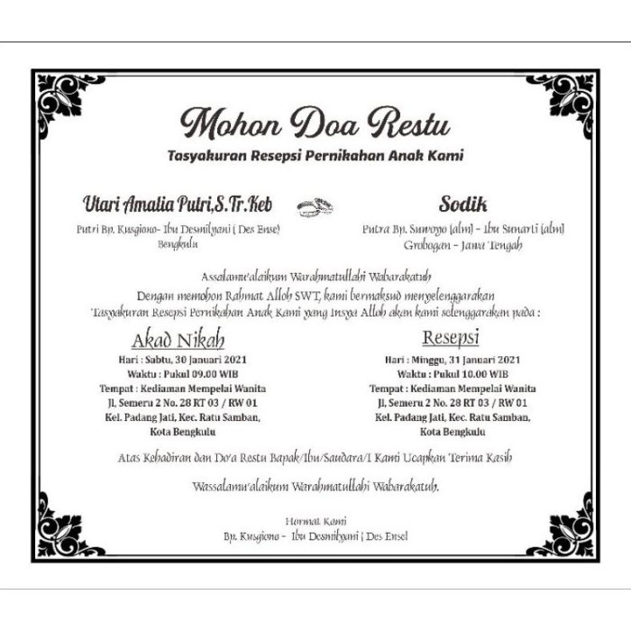 Jual Undangan besekan pernikahan/nikah dan tasyakuran aqiqah | Shopee ...