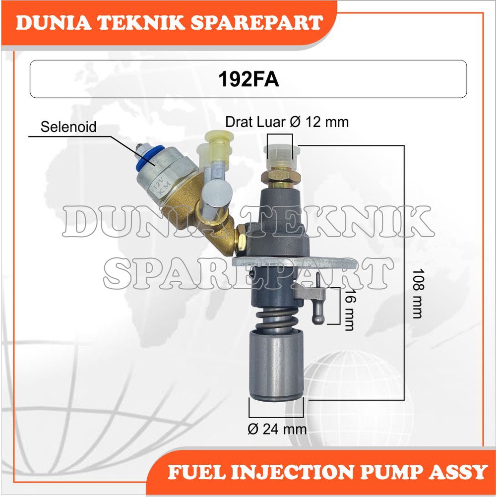 Jual 192FA FIP / FUEL INJECTION PUMP ASSY SELENOID / BOSCH PUMP ...