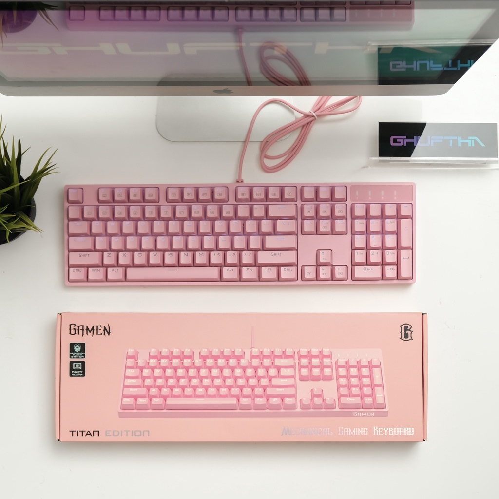 Jual Keyboard Gaming Gamen Titan Pink Edition | Shopee Indonesia