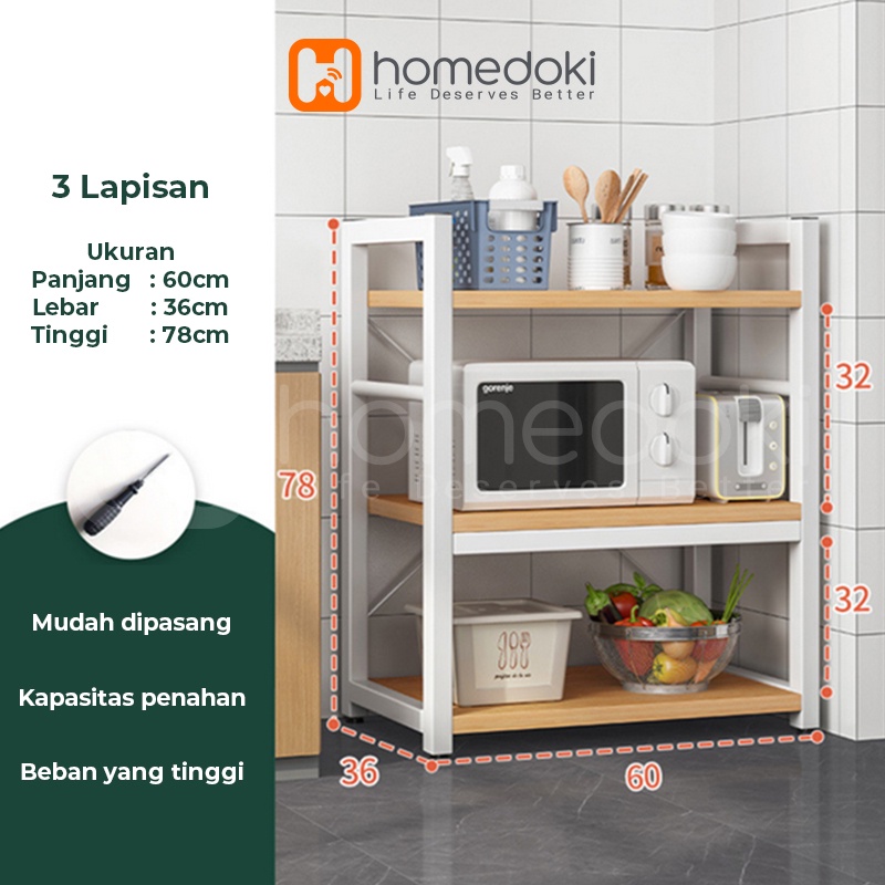 Jual Homedoki Lemari Dapur Kayu/Rak Dapur Minimalis/Rak Dapur Serbaguna ...