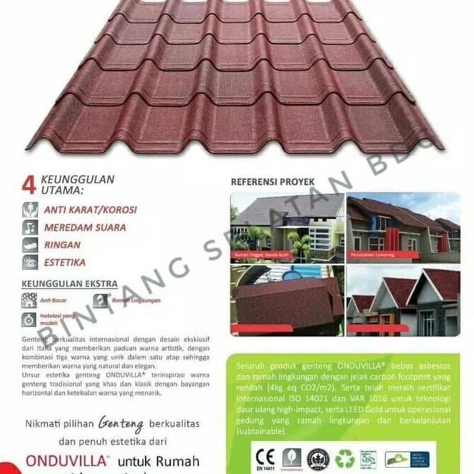 Jual >>>>>] ATAP SIRAP BITUMEN ONDUVILLA ONDUVILA 1060MM X 400MM ...