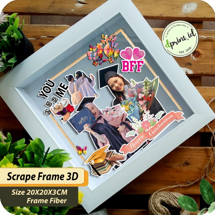 Jual Scrape Frame 3D Gift Graduation Wedding Wisuda Biodata Bayi 3 ...