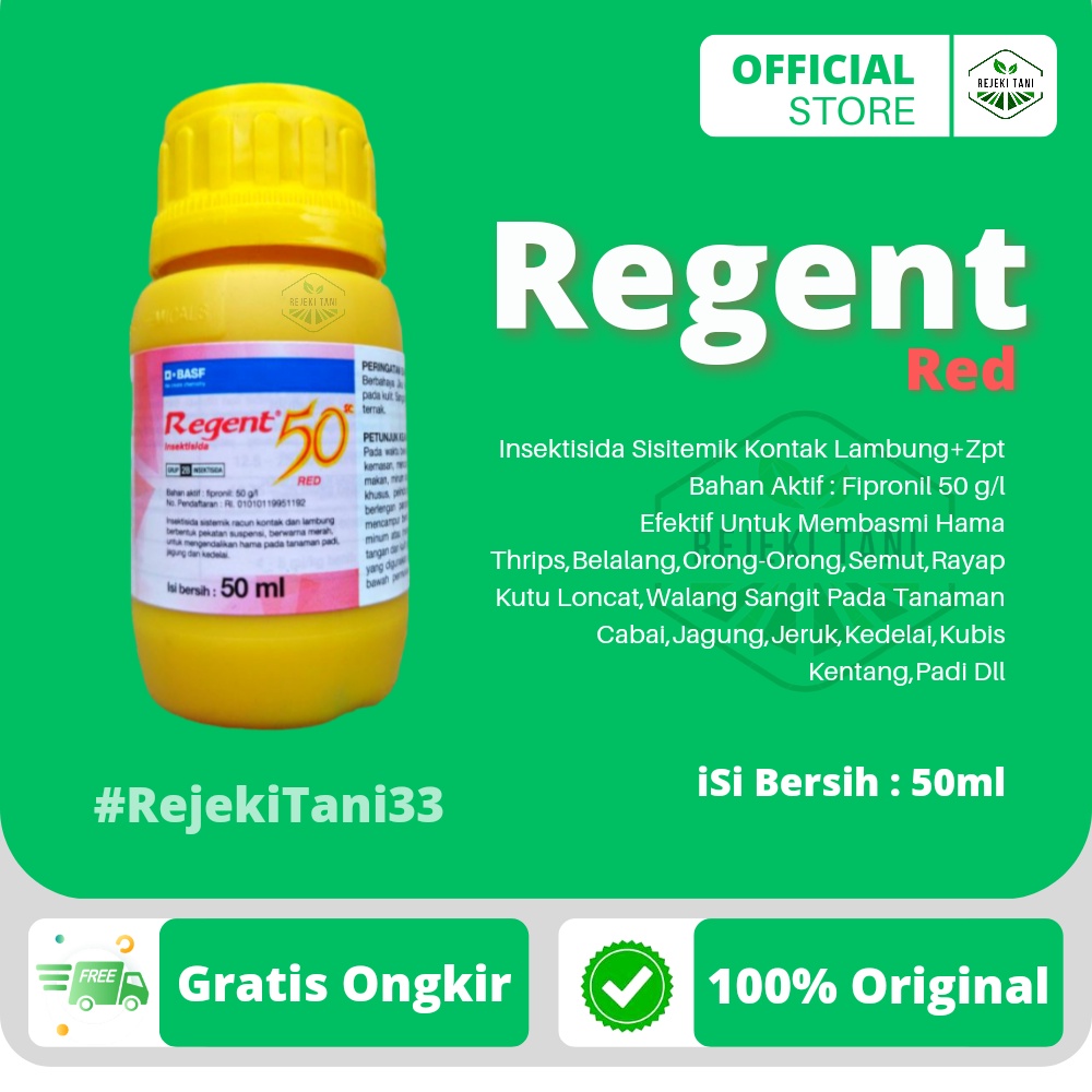 Jual insektisida REGENT Red 50SC isi 50ml Sistemik Racun Kontak Lambung ...