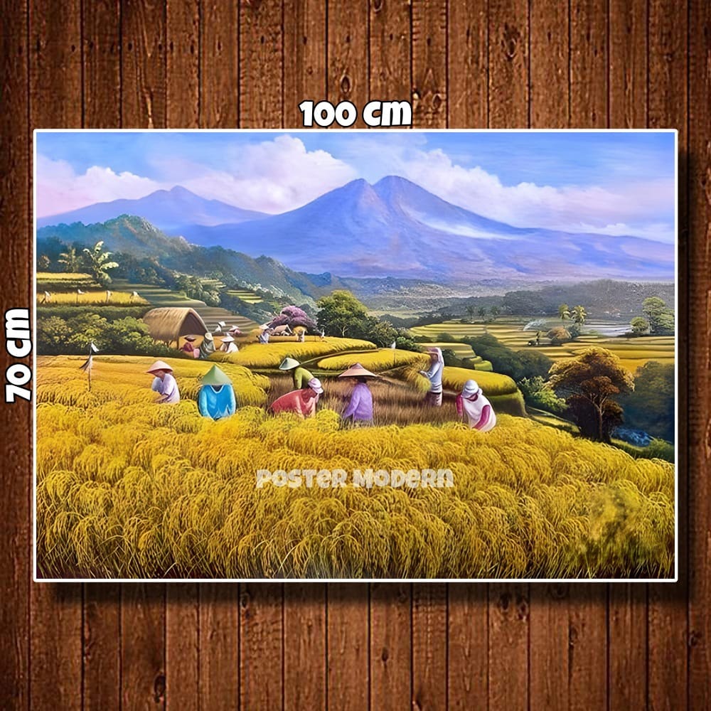 Jual HIASAN DINDING POSTER GAMBAR PANEN PADI #CODE30 UKURAN XTRA JUMBO ...