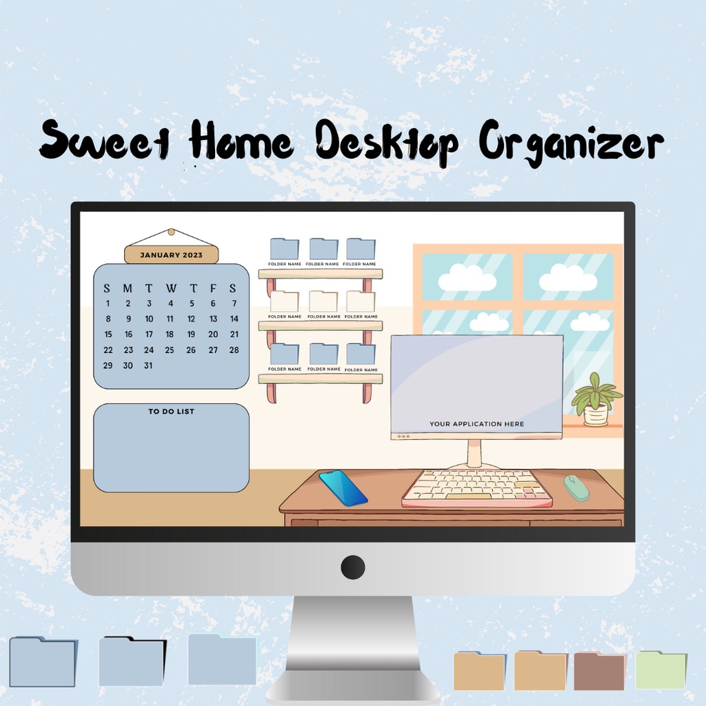 Jual Desktop Organizer Wallpaper with calendar 2025 for Windows and ...