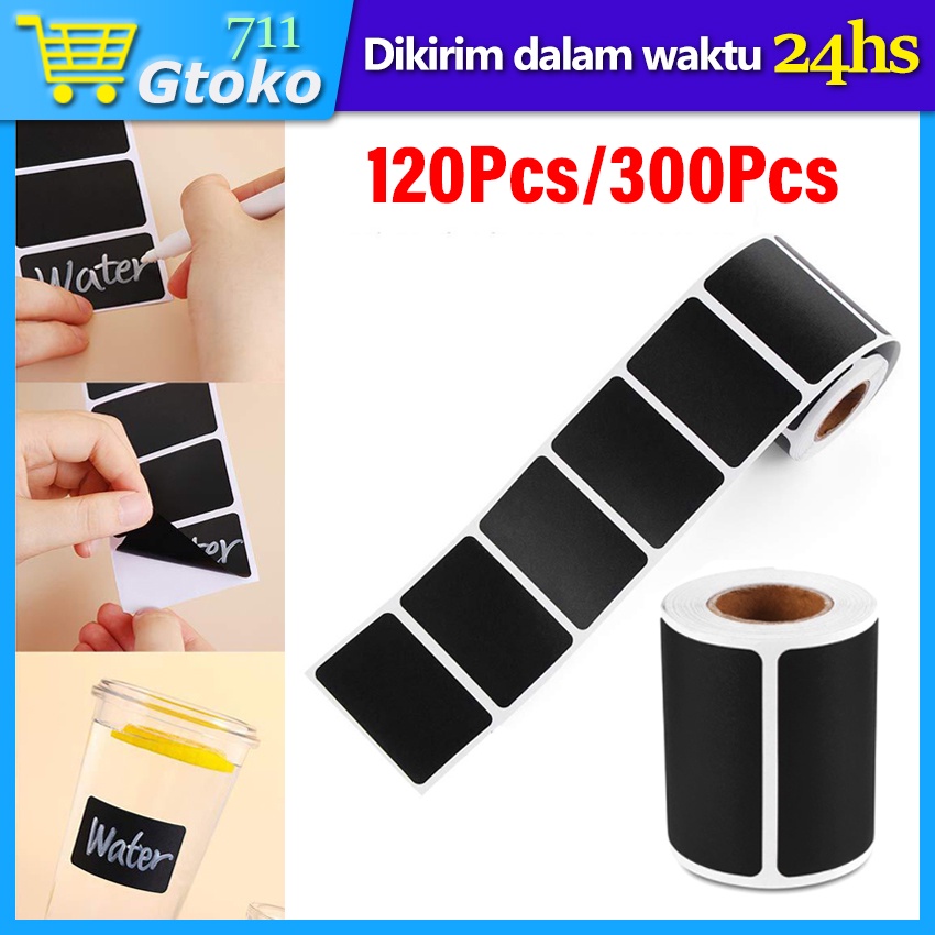 Jual Label Sticker Kertas Kosong Hitam Rectangle Shape Chalkboard ...