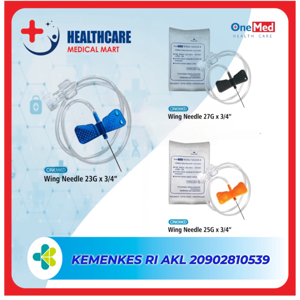 Jual ECER Wing needle onemed 23G 25G 27G perpcs | Shopee Indonesia