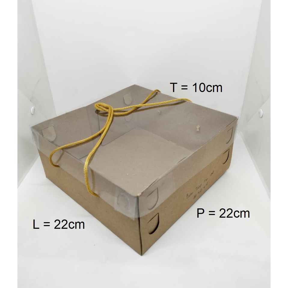 Jual BOX KRAFT 22X22X10 CM 5pcs TUTUP MIKA PAKAI TALI 350 GSM | Shopee ...