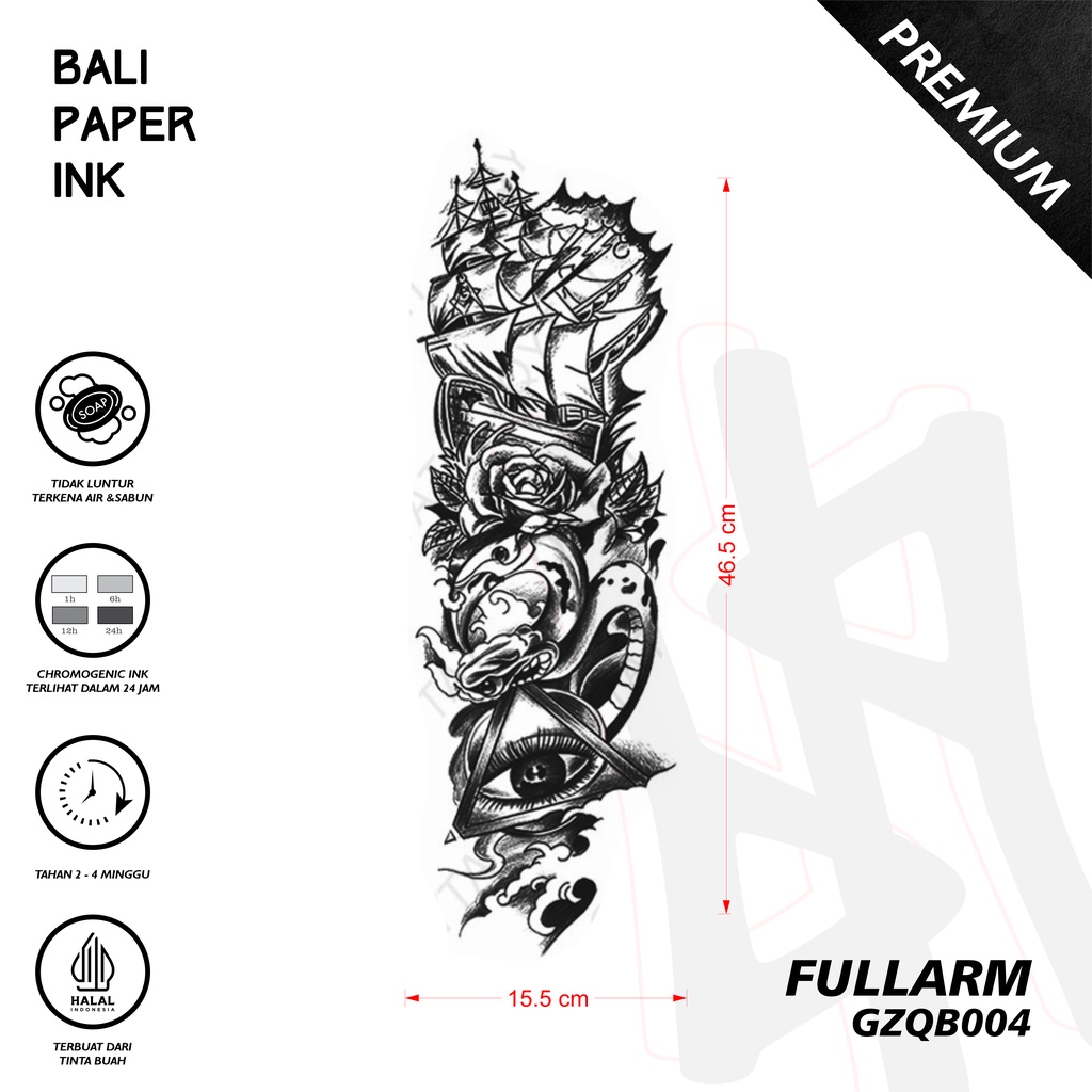 Jual Bali Paper Ink GZQB004 Perahu Fruit Ink Tatto Temporary Premium ...