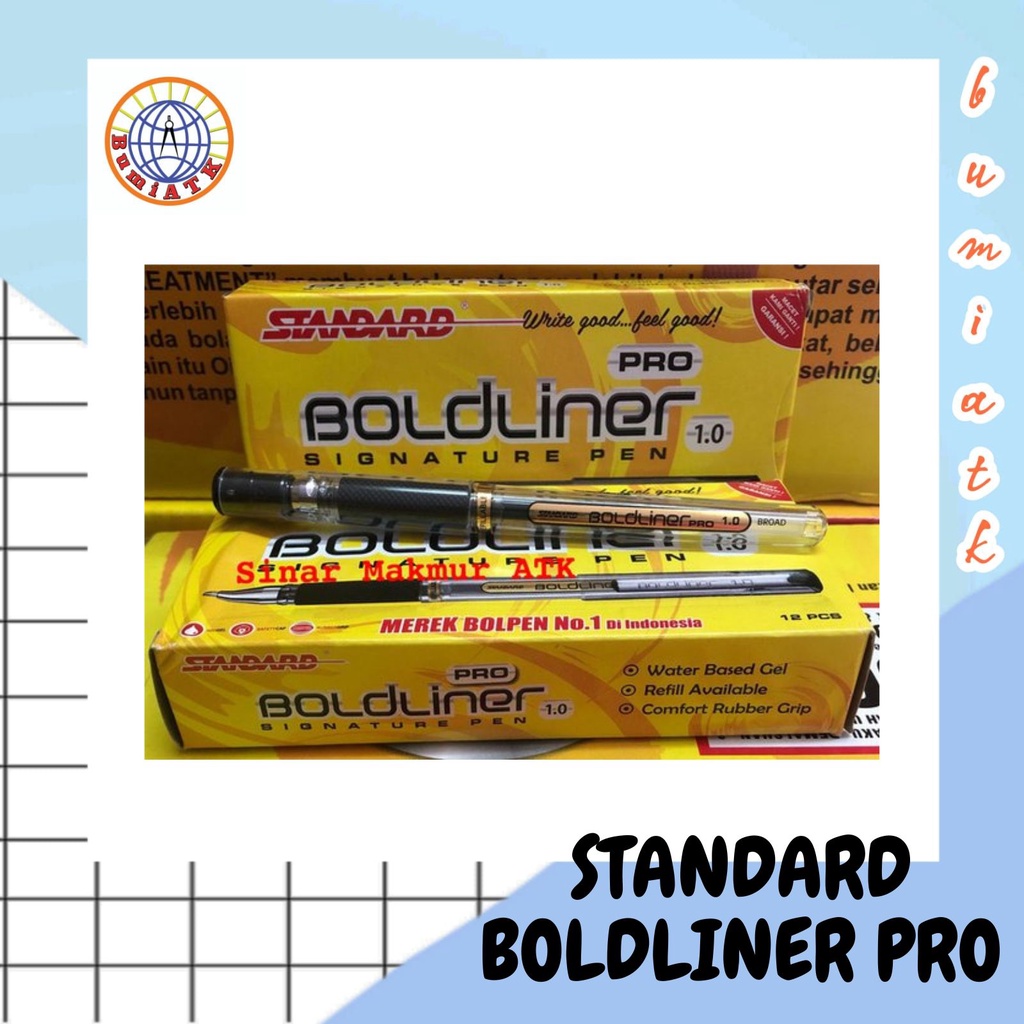 Jual PULPEN GEL STANDARD BOLDLINER PRO 1.0 MM / PULPEN TANDA TANGAN ...