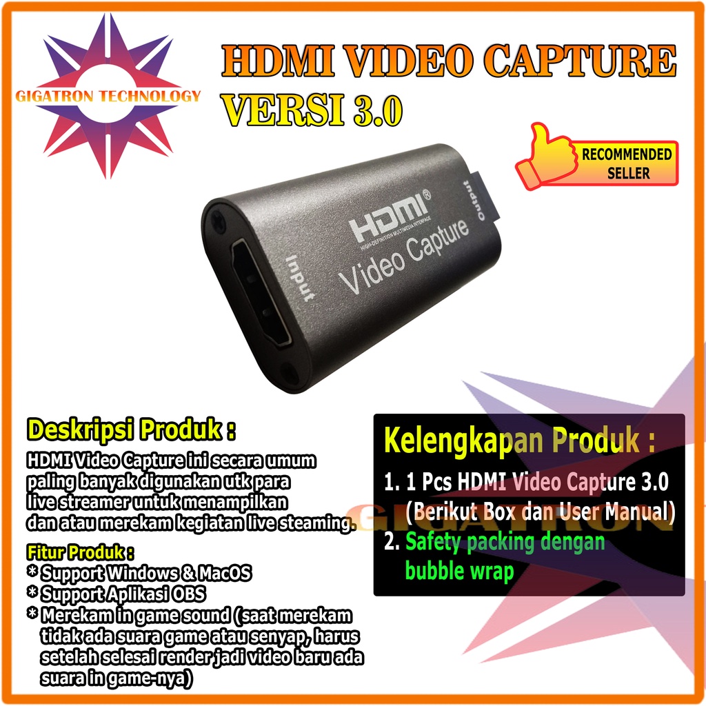 Jual Video Capture HDMI Versi 3.0 Card Game Camera Recording Support ...