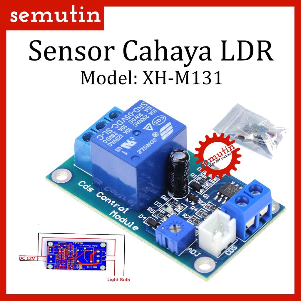 Jual Sensor Cahaya LDR XH-M131 / Relay Saklar 5V 12V 24V M131 Output ...