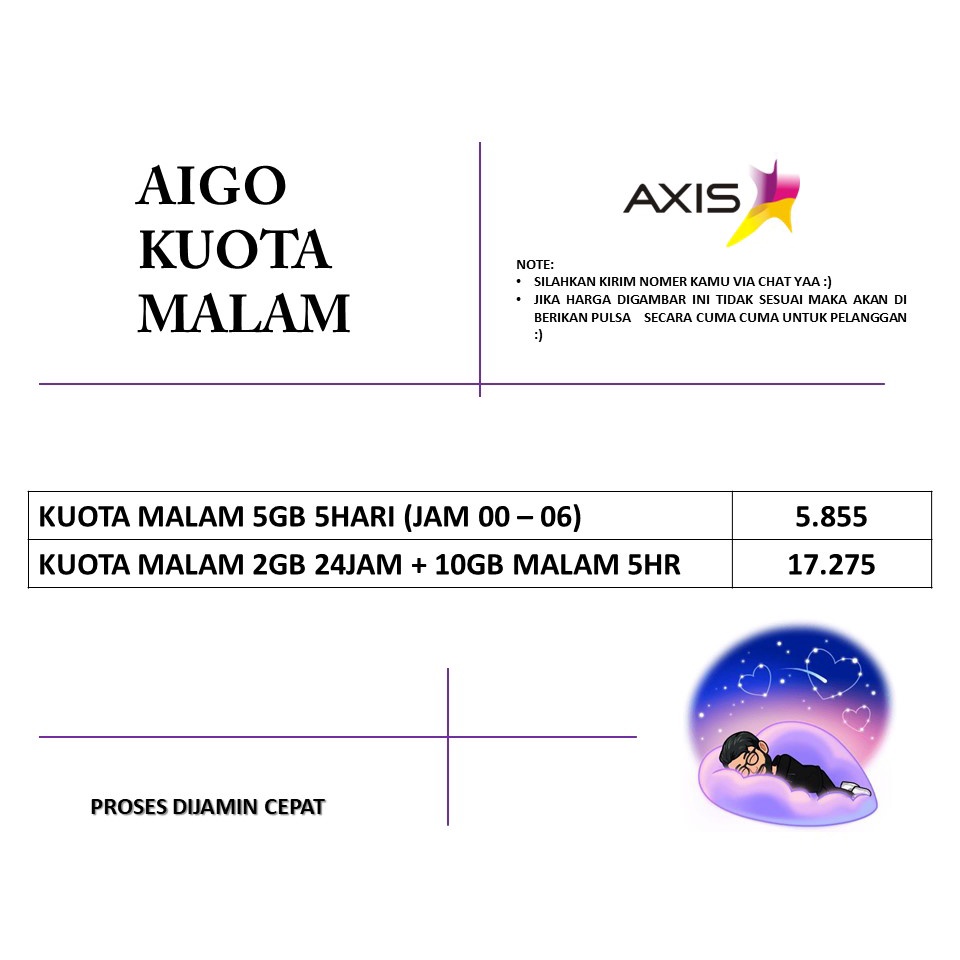 Jual PAKET MALAM AXIS - AIGO KUOTA MALEM AXIS | Shopee Indonesia
