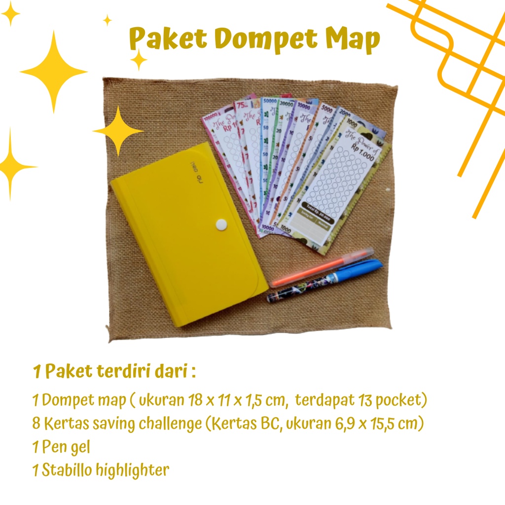 Jual Paket Lengkap Dompet Map Menabung / Dompet Map Saving Challenge ...
