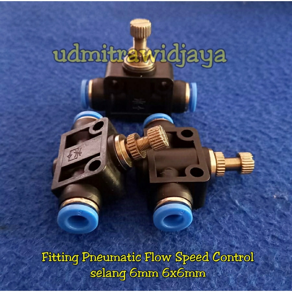 Jual Flow Speed Control 6 x 6 mm Valve Fitting Pneumatic Kran Slip Lock ...