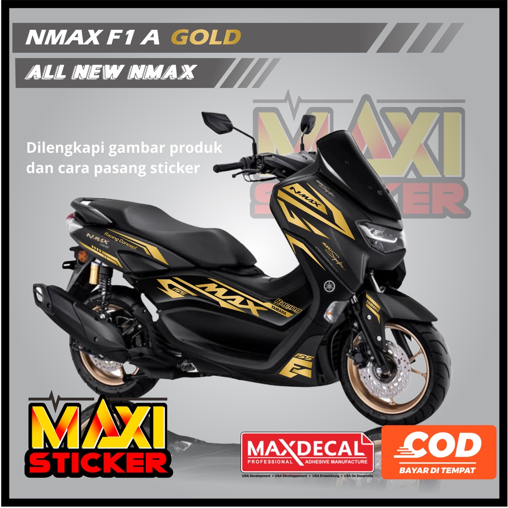 Jual Stiker Nmax New Cutting Sticker Striping nmax gold silver 2020 ...