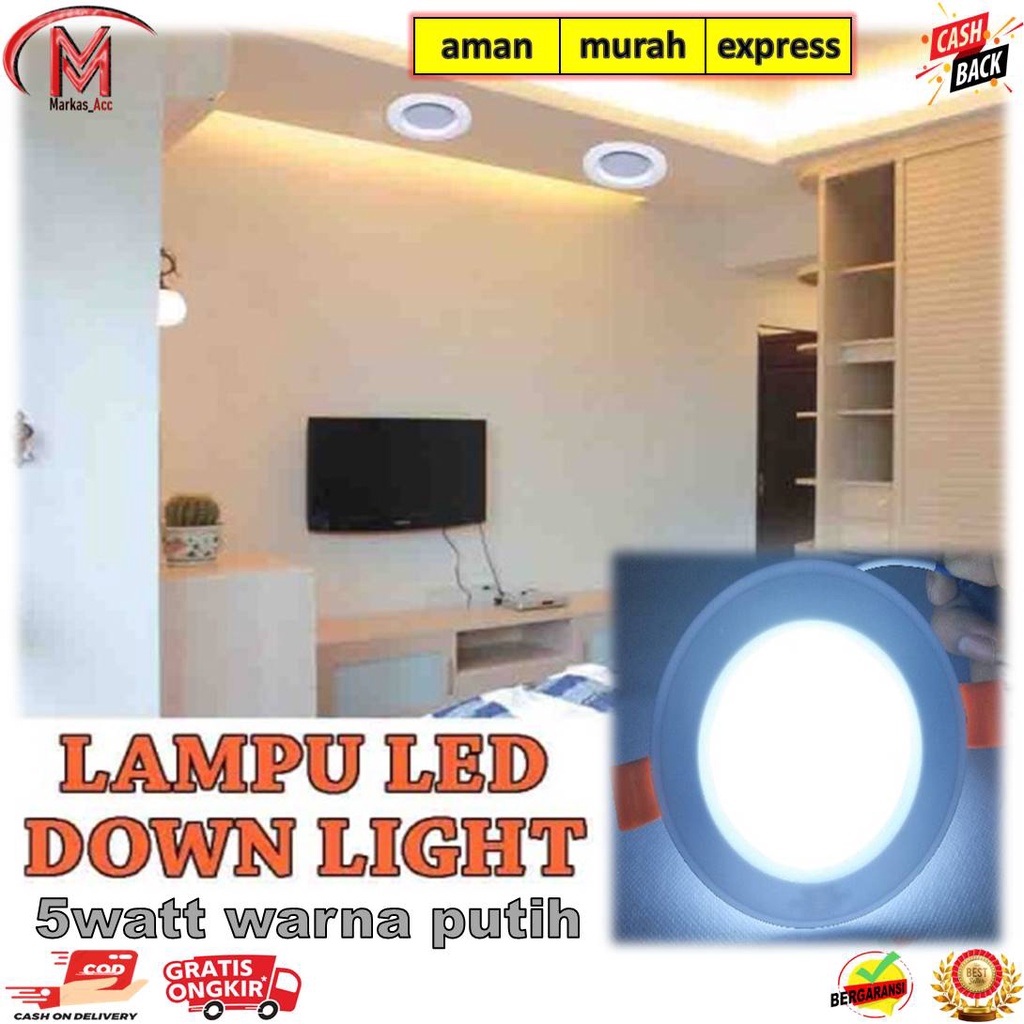 Jual Lampu Downlight LED 5 Watt/ Lampu Plafon/ Lampu Atap | Shopee ...
