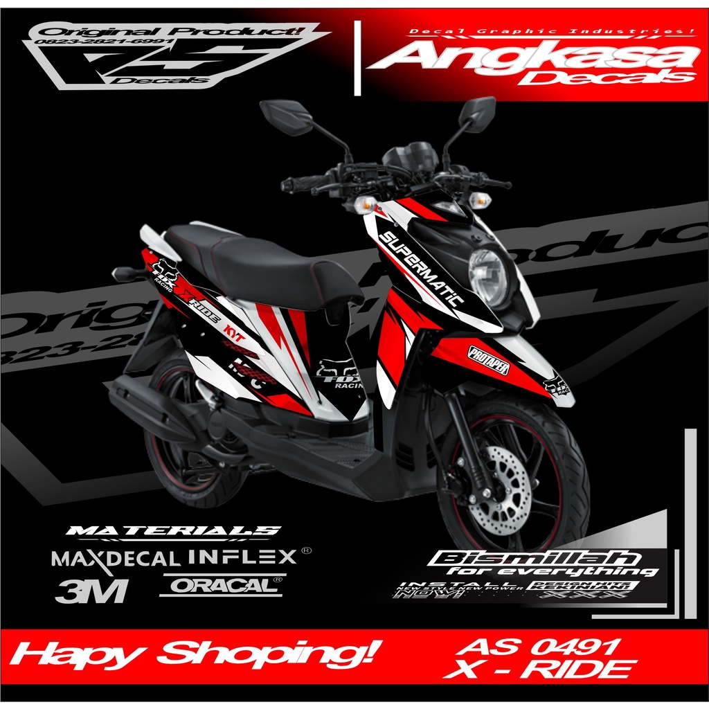 Jual 0491 DECALS YAMAHA X-RIDE STIKER FULLBODY CUSTOM / variasi sticker ...