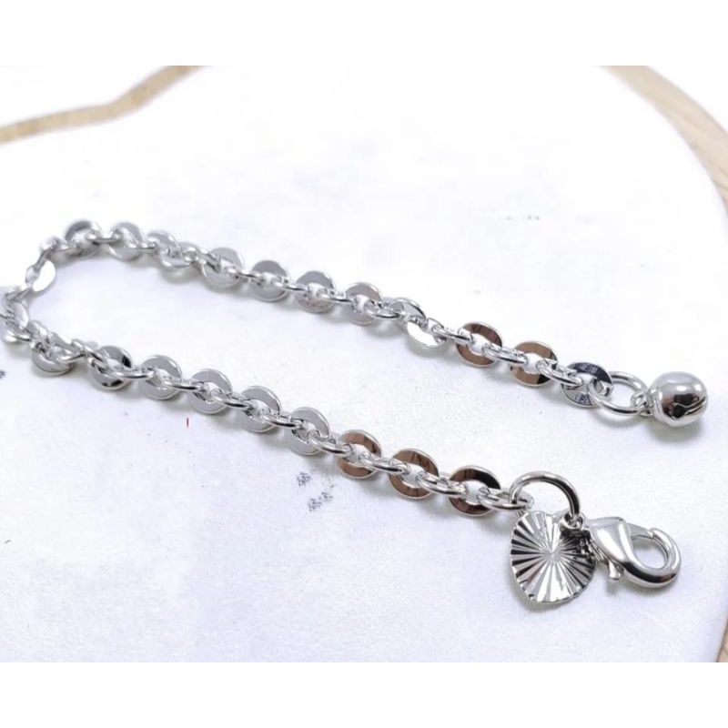 Jual gelang tangan titanium wanita warna silver | Shopee Indonesia