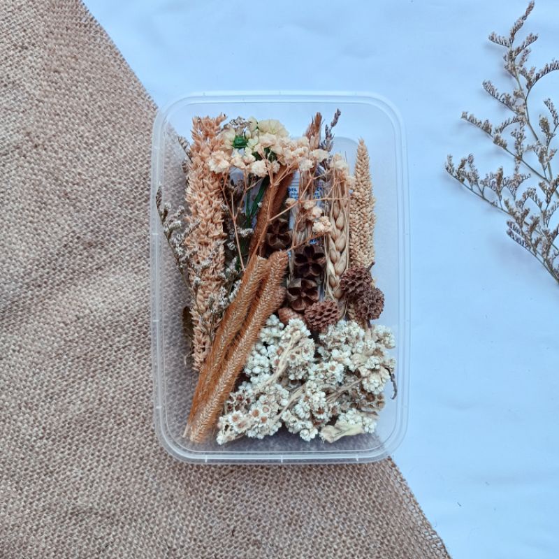 Jual PAKET BOX BUNGA KERING RUSTIC ISI BANYAK BAHAN MAHAR KERAJINAN ...