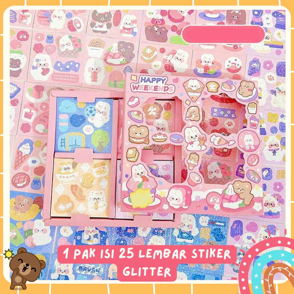 Jual Stiker 2D Tempel Lucu 1 Pak Isi 25 Lembar Anti Air Planner ...