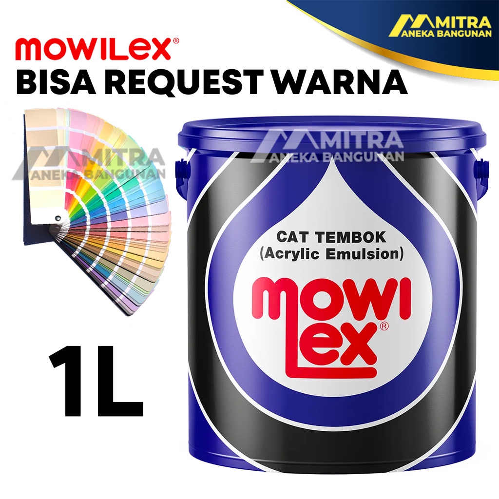 Jual CAT TEMBOK MOWILEX ACRYLIC EMULSION 1 LITER / REQUEST CUSTOM WARNA ...