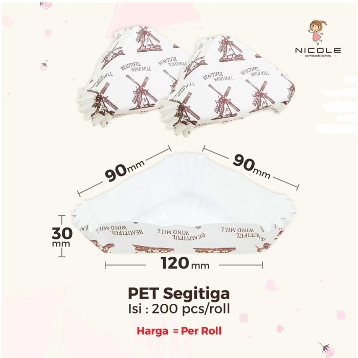 Jual Kertas Pet/Cup Roti/Wadah Roti/Kertas Baking/Paper Cup Segitiga By ...