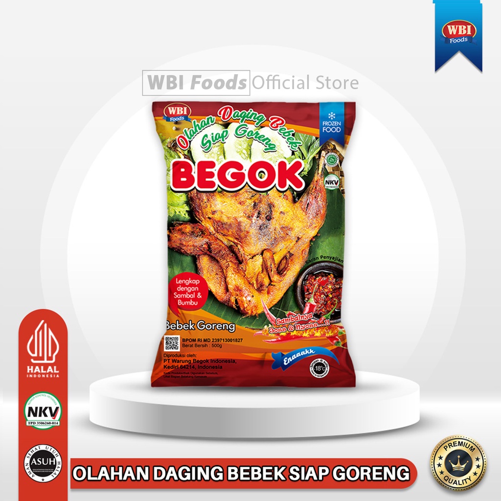 Jual BEGOK Bebek Goreng dan Bakar Utuh Siap Goreng WBI Foods 500 gr ...