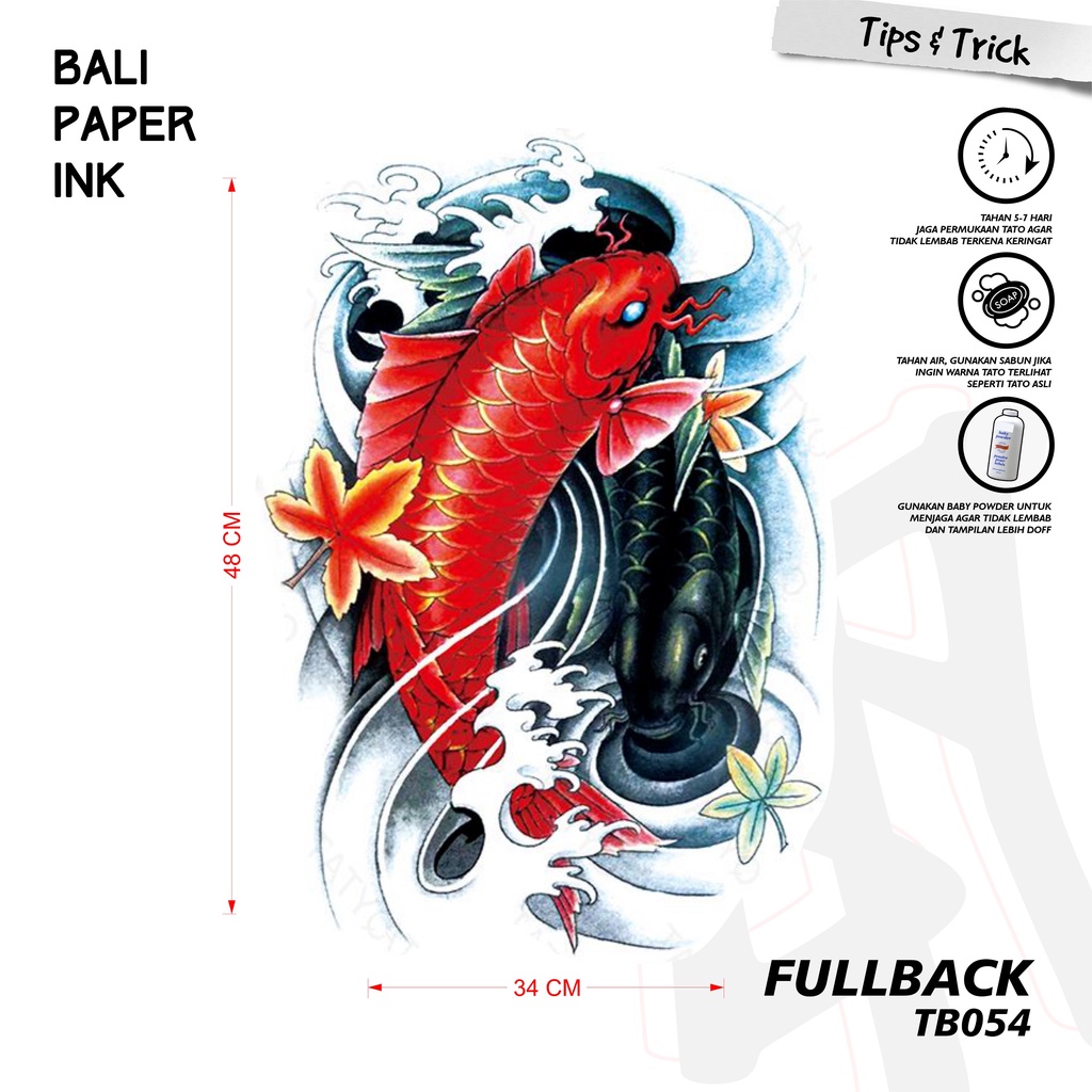 Jual Bali Paper Ink TB054 Koi Tatto Temporary Basic Tato Temporer ...