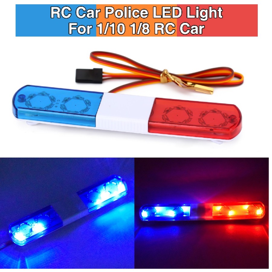 Jual Police Flashing Led Light Bar 5 Mode Accessories Polisi RC Car 1/ ...