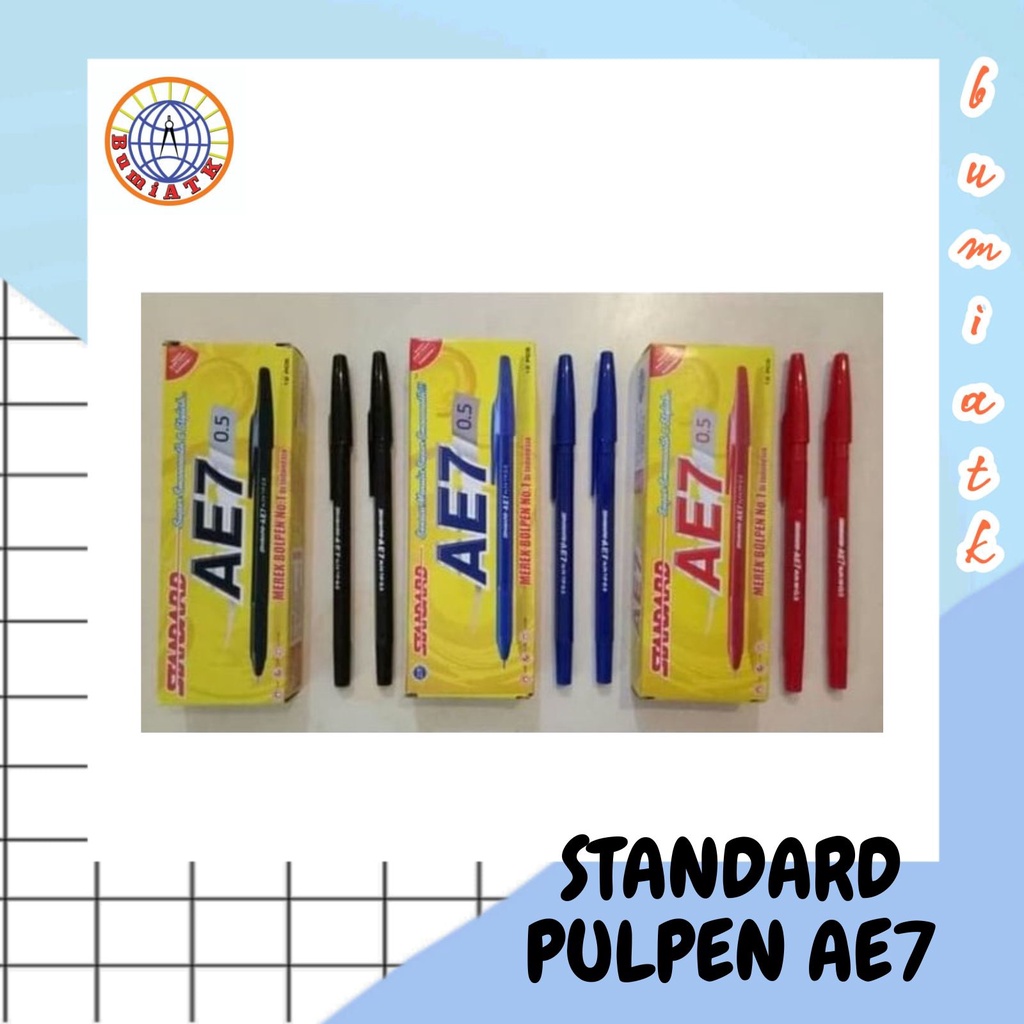 Jual PULPEN STANDARD AE7 / PEN STANDARD / BOLPOIN LUSINAN | Shopee Indonesia