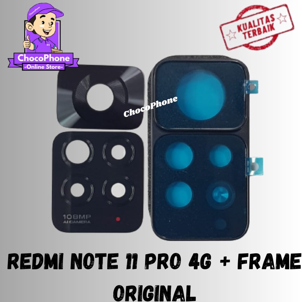 Jual KACA KAMERA BELAKANG + FRAME REDMI NOTE 11 PRO 4G ORIGINAL ...