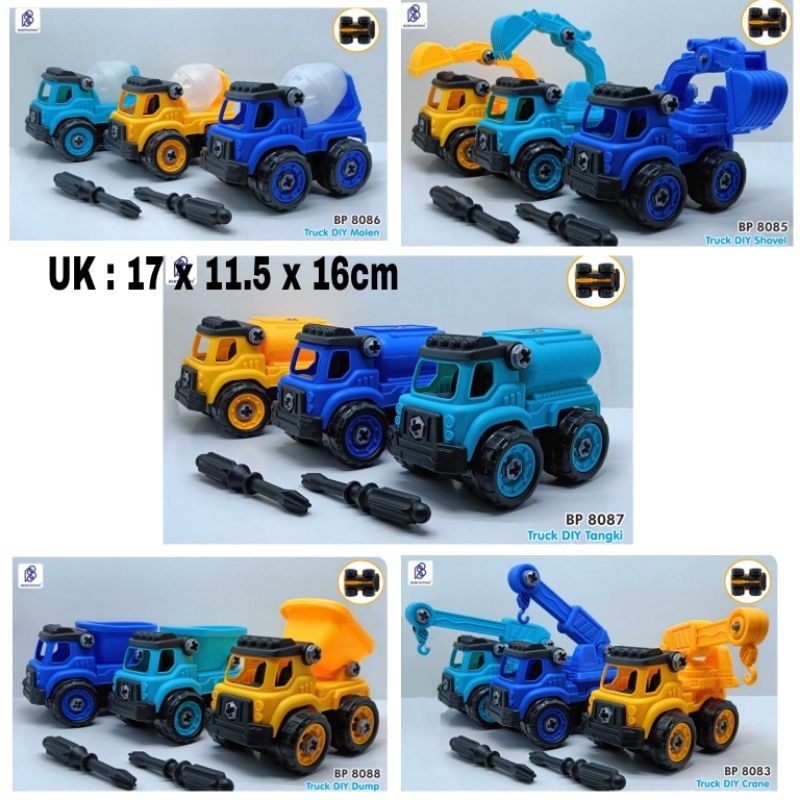 Jual Mainan Edukasi Anak DIY Assemble Truck Truk Rakit Konstruksi ...