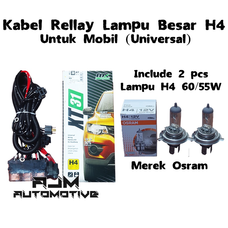 Jual Kabel Relay Set 3 Relay 2 Lampu Besar H4 untuk Mobil Universal ...