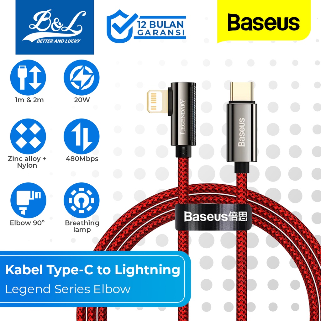 Jual BASEUS Legend Series Kabel Type-C to iPhone ELBOW Fast Charging ...