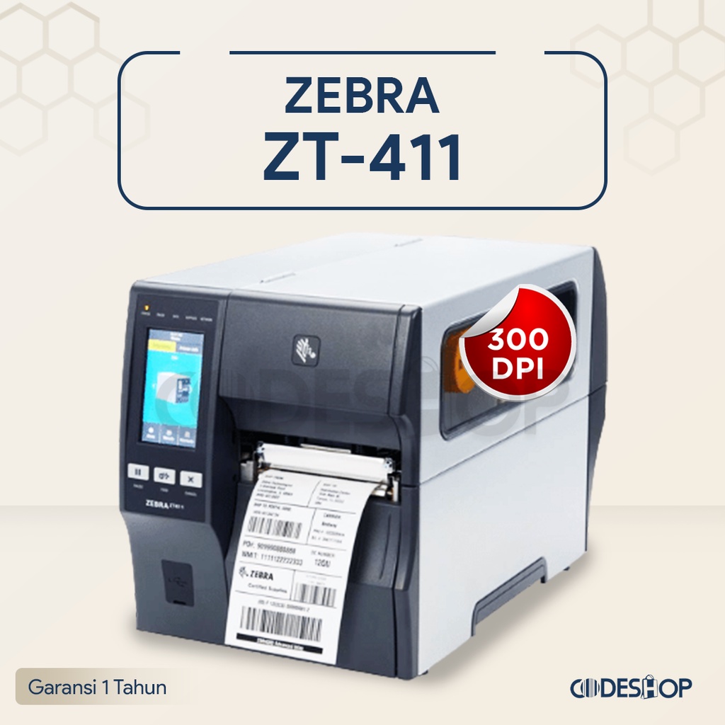 Jual Zebra ZT411 Printer Barcode Industrial Cetak Resi 300Dpi | Shopee ...
