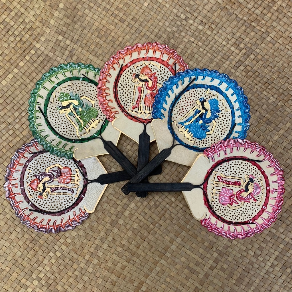 Jual Kipas Wayang Kulit Rama Shinta Bulat Tangkai Bambu | Shopee Indonesia