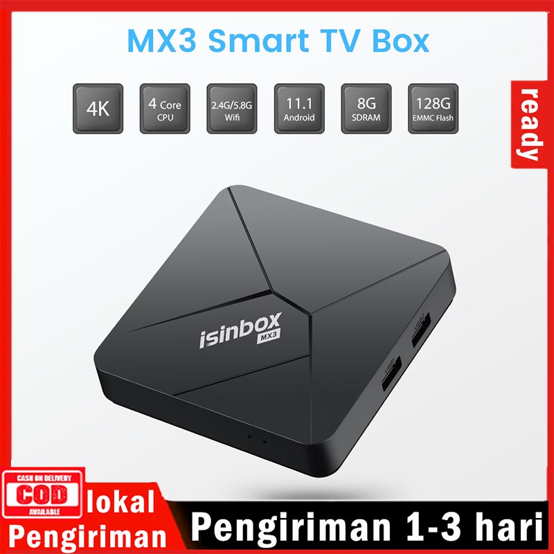 Jual Isinbox MX3 Android Tv Box 8GB Ram 128GB Rom Android 11.1 Set Top ...